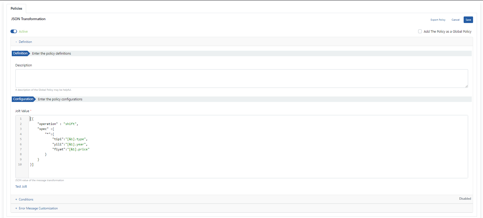Oluşturulan Mock API Üzerinden JSON Transformation ve Script ...