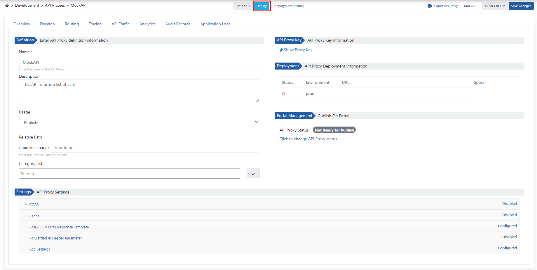 Implementation Of Json Transformation And Script Policy Over The Created Mock Api